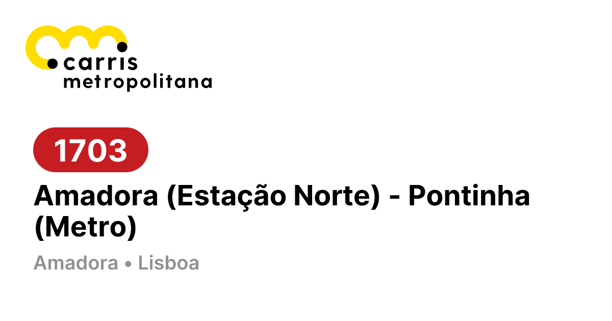 1703 | Amadora (Estação Norte) - Pontinha (Metro)
