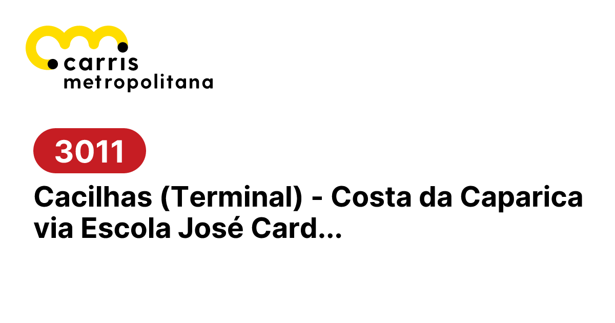 3011 | Cacilhas (Terminal) - Costa da Caparica via Escola José Cardoso ...